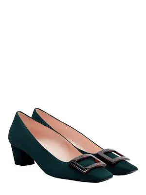 ROGER VIVIER Belle Vivier 45 Suede Pumps - Green