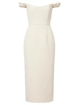 MARKARIAN Bridal Amina Wool-blend Jacquard Midi Dress - White