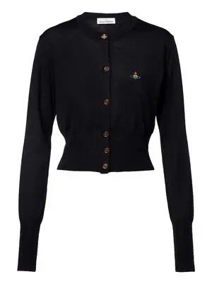 VIVIENNE WESTWOOD Bea Cropped Wool And Silk Cardigan - Black