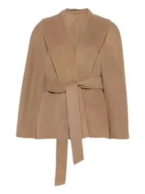 Balenciaga Shawl Belted Jacket - Neutrals