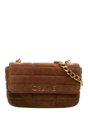 Celine 2023 Monochrome Suede Shoulder Bag - Brown
