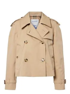 Burberry Cropped Cotton Gabardine Jacket - Beige