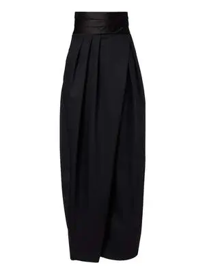 Alaïa Wool Wide-leg Pants - Black