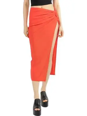 NICHOLAS Kenzie Slit Knot Skirt - Orange