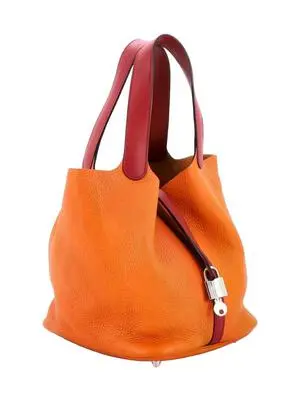 Hermès Bicolor Picotin Lock Mm Bucket Bag - Orange