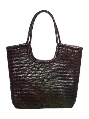 Dragon Diffusion Ns Diagonal Triple Jump Handwoven Tote Bag - Brown