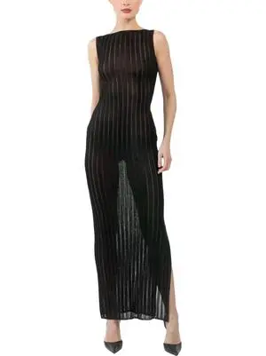 LA GALPA Reaper Bare Split Maxi Dress - Black