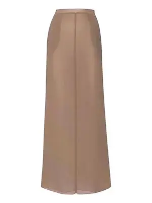 Lapointe Georgette Wide-leg Trousers With Pockets - Brown