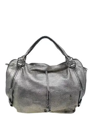 Celine Metallic Leather Hobo Bag - Grey