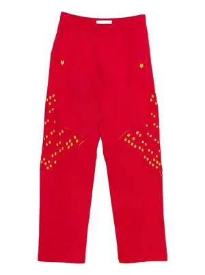 KIKO KOSTADINOV X Fox Lab Perforated Fleece Jogger - Red