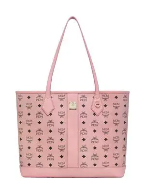 Mcm Monogram-print Tote Bag - Pink