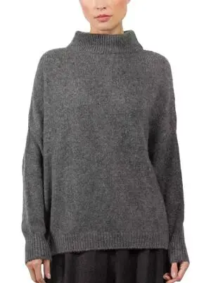 Dusan High-neck Relaxed Fit Sweater - Grey