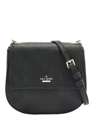 Kate Spade New York Leather Flap Crossbody Bag - Black