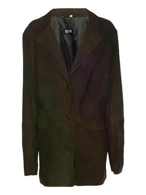 PERSON-A Suede Single-breasted Blazer - Green