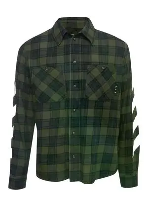 Off-White Tartan Cotton Shirt - Green
