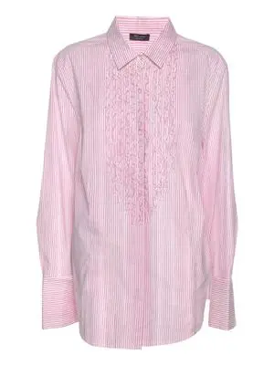 BASLER Stripe-pattern Long-sleeve Shirt - Pink