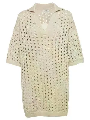 Max Mara Cut-out Knit Mini Dress - Neutrals
