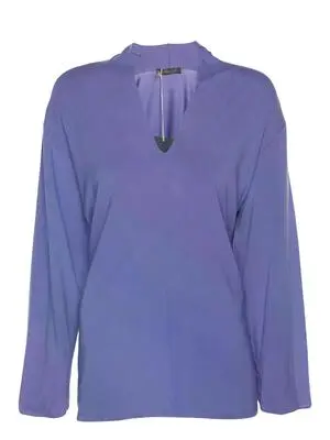 Marina Rinaldi V-neck Long Sleeve Blouse - Purple