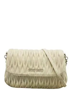 Miu Miu Flap-top Quilted Crossbody Bag - Neutrals