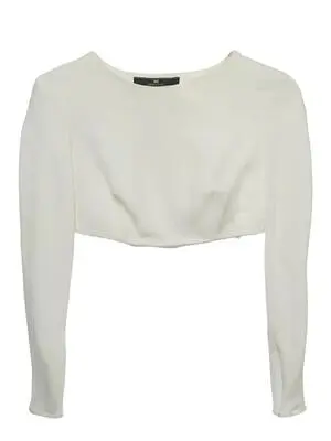 Elisabetta Franchi Asymmetrical Cropped Top - White