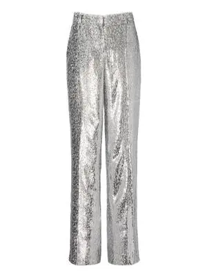Stella McCartney Fil Coupé Lamé Wide-leg Pants - Silver