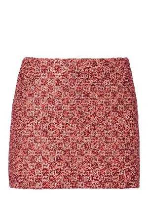 Gucci Gg Lamé Tweed Miniskirt - Red