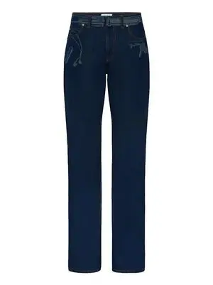 Jean Paul Gaultier Vintage Denim Trompe L'oeil Jeans - Blue