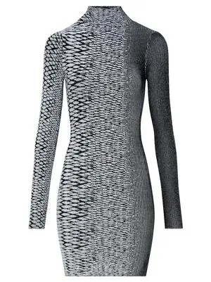 Jean Paul Gaultier 3d Snakeskin Knit Mini Dress - Black And White