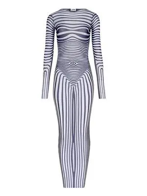 Jean Paul Gaultier Long Mesh Dress - Blue