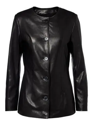 Nour Hammour Maud Leather Jacket - Black
