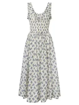 DÔEN Emmaretta Floral Cotton Midi Dress - Multicoloured