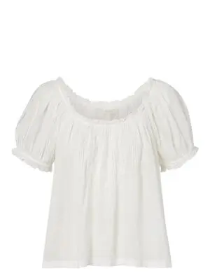 DÔEN Frederica Cotton Voile Top - White