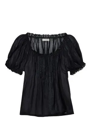 DÔEN Frederica Cotton Voile Top - Black
