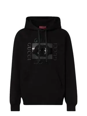 Gucci Logo Cotton Jersey Hoodie - Black
