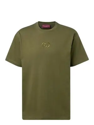 Gucci Interlocking G Cotton Jersey T-shirt - Green
