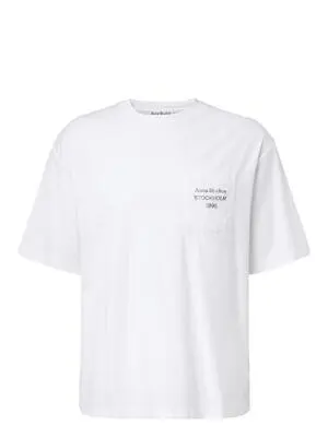 Acne Studios Logo Cotton And Hemp Jersey T-shirt - White
