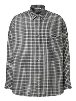 Acne Studios Checked Cotton Flannel Shirt - Black