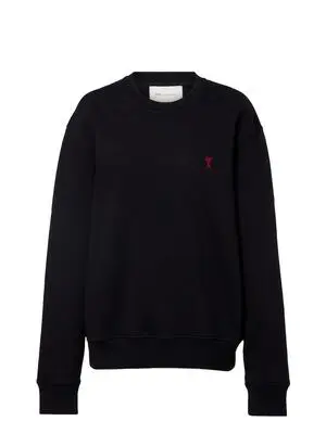 Ami De Cœur Cotton Jersey Sweatshirt - Black