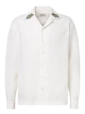 Etro Paisley Embroidered Linen Shirt - White