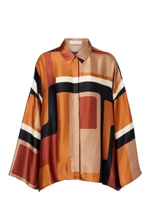 Faithfull The Brand Cora Printed Satin Shirt - Multicoloured