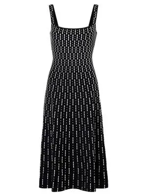 Staud Ellison Compact Knit Midi Dress - Black