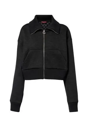 Gucci Cropped Zip-up Sweatshirt - Grey