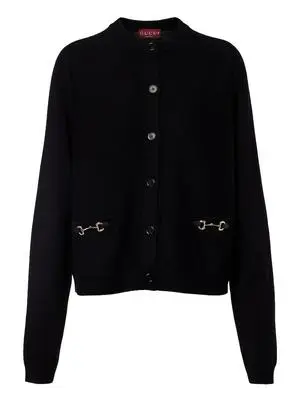 Gucci Horsebit Wool And Cashmere Cardigan - Black