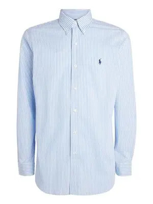 Polo Ralph Lauren Stretch-cotton Poplin Stripe Shirt - Blue