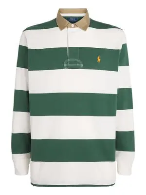 Polo Ralph Lauren Cotton Stripe Polo Pony Rugby Shirt - Green