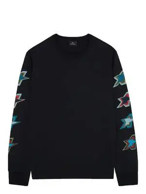 Paul Smith Star' Print Long-sleeve T-shirt - Black