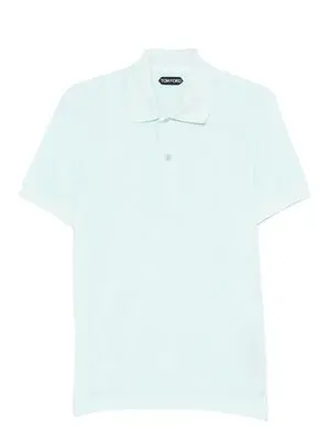 TOM FORD Cotton Polo Shirt - Sky Blue