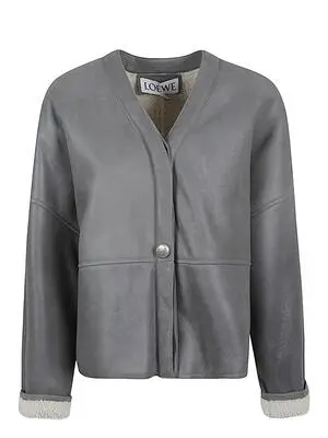Loewe Pebble Leather Jacket - Grey