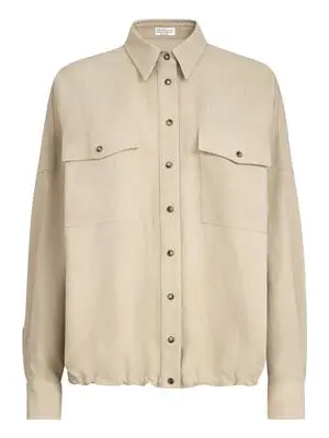 Brunello Cucinelli Linen Blend Shirt - Beige