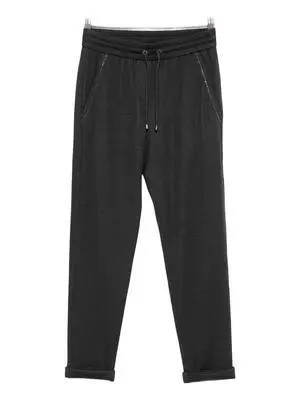 Brunello Cucinelli Cotton And Silk Blend Trousers - Black